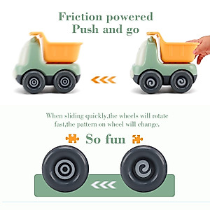 NASHRIO Push Forward and Wind Up Cars Toys for Baby and Toddlers, 4 Pack Kids Early Educational Vehicles - Boys and Girls Birthday Party Favors Gift (Random Colors)