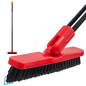 Mitclear V-Shape Grout Scrubbing Brush with Long Handle(52IN), Tiles Scrubber Floor Grout Cleaner with Stiff Bristles, Floor Scrub Cleaning Brush for Tiles Bathroom Kitchen Shower Baseboards