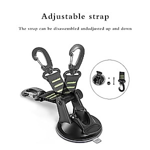 Crynod Pack-4 Heavy Duty Suction Cup Hooks, 7.0 Inches x 2.7 Inches Tent Hooks, Automobile Camping Tie Down Tarp Accessories, Universal for Most Cars, Trucks and Vans (Green)