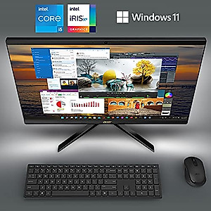 Acer Aspire C24-1700-UR12 AIO Desktop | 23.8" Full HD IPS Display | 12th Gen Intel Core i5-1235U | Intel Iris Xe Graphics | 8GB DDR4 | 512GB NVMe M.2 SSD | Intel Wireless Wi-Fi 6 | Windows 11 Home