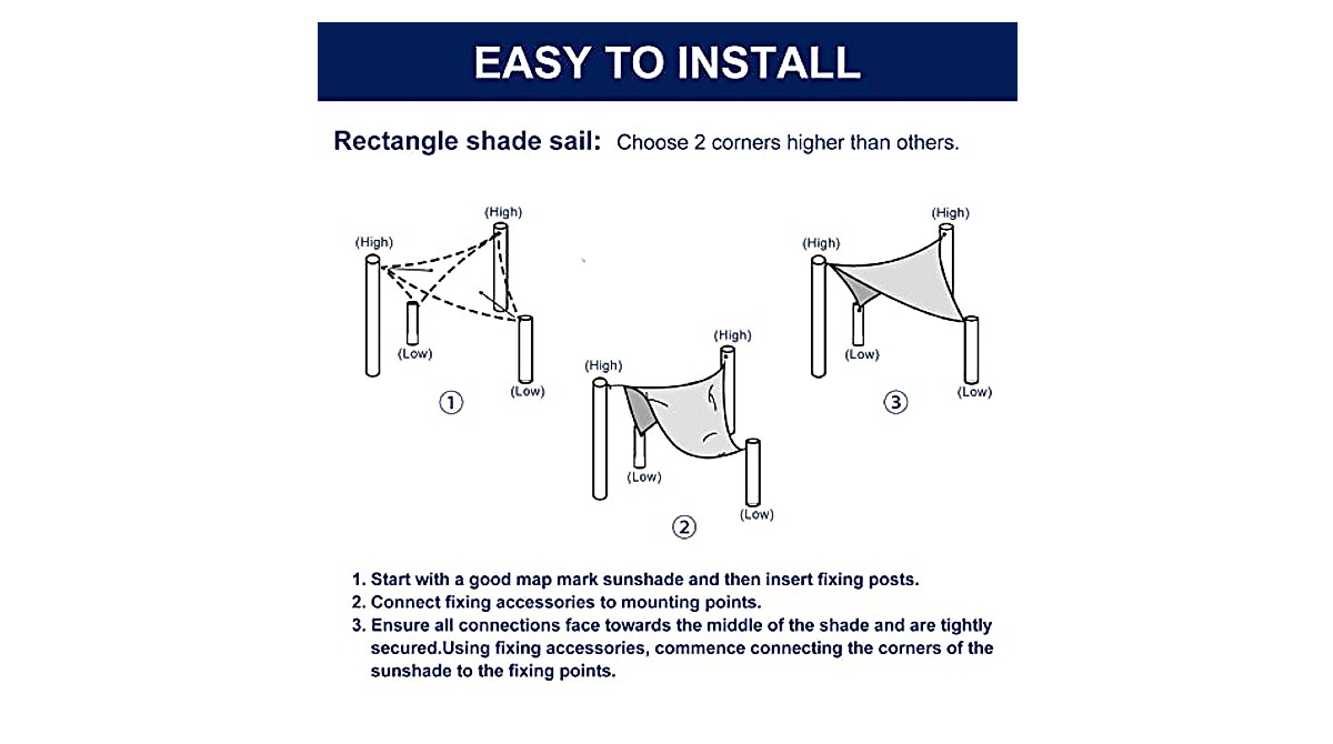 PureFit Rectangle Sun Shade Sails Outdoor 8 x 12 ft - Sun Protection ...