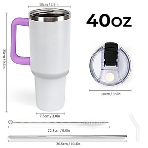 Funny Cockatoo Mom Parrot Insulated Tumbler with Lid And Straw Stainless Steel Travel Coffee Mug 40oz Violet-style