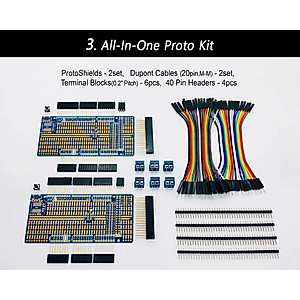 ElectroCookie Proto Shield Kit Compatible with Arduino Mega R3, Stackable DIY Expansion Prototype PCB (2 Pack)