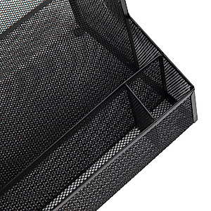 Mind Reader DEEPORG-BLK Metal Mesh Large File Storage Basket For A4 Paper, Legal Documents, Folder & Magazine Holder, Office Organization, Black Deep Org