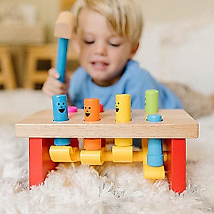 Melissa & Doug Deluxe Pounding Bench Wooden Toy With Mallet