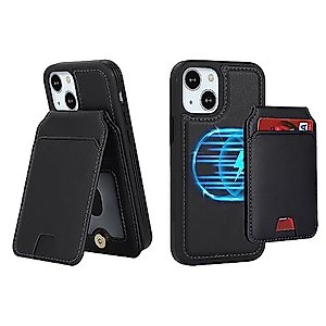 Ｈａｖａｙａ for iPhone 13 Mini Magsafe Case Compatible iPhone 13 Mini Wallet Case with Card Holder iPhone 13 Mini case magsafe Compatible Wallet Phone Cover Detachable 2-in-1 for Women and Men-Black