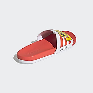 adidas Women's Adilette Comfort Slides Sandal, Cloud White/Orange/Yellow, 7