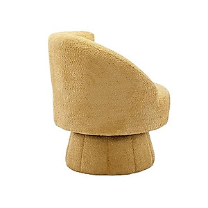 i-POOK 360 Degree Swivel Accent Chair, Upholstered Round Armchairs with 21.65" Deep Seat, Comfy Barrel Chair Club Chair for Living Room, Reading Room, Yellow