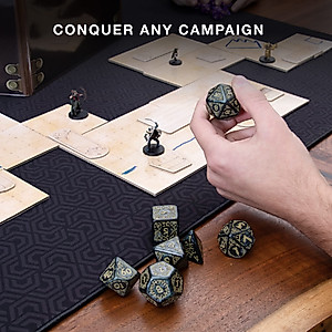 Wiz Dice Titan Dice - Polyhedral Large Dice Set for Tabletop RPG Adventure Games with a Wooden Dice Box - DND Jumbo Dice Set, Suitable for Dungeons and Dragons Dungeon Master