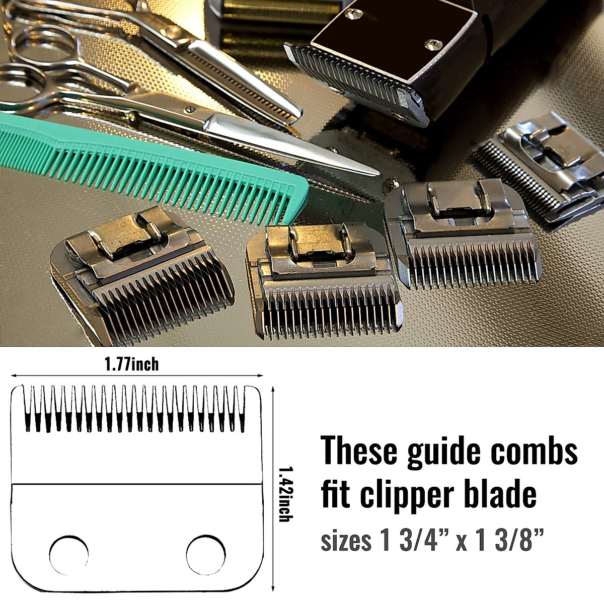 Professional Hair Clipper Combs Guides, Hair Clipper Guards 1.25” 1.5” 1.75” 2” 2.25” 2.5” 2.75” 3”, Mega NO.24 NO.22 NO.20 NO.18 NO.16 NO.14 NO.12 NO.10 fits for Most Wahl Clippers (Blue)