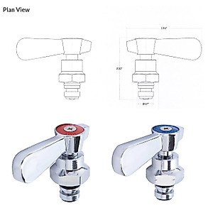 Faucet Repair Kit with Handles and Stems for Wall Mount Faucets