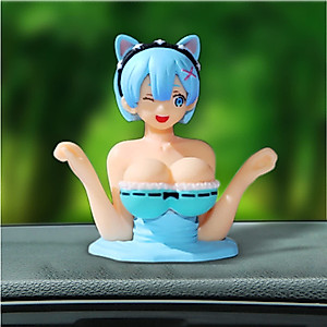 2023 Kawaii Shaking Chest Ornaments,Anime Beautiful Girl Car Ornament Q-Version Toy Gifts,Cute Shake Girl Car Dashboard Decorations,Action Model Doll for Room Desktop Car Dashboard (3pc-Mix Anime)