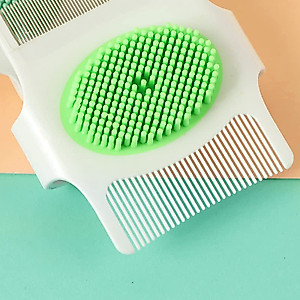 Cradle Cap Brush and Comb, Cradle Cap Brush Safe Baby's Scalp Brush with Soft Rubber Bristles, Help Gently Massage Care Scalp