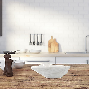 Ceramic Serving Bowl Oyster Shells Decorative Bowl Ceramic Tasting Dishes Soup Bowl 8 inch