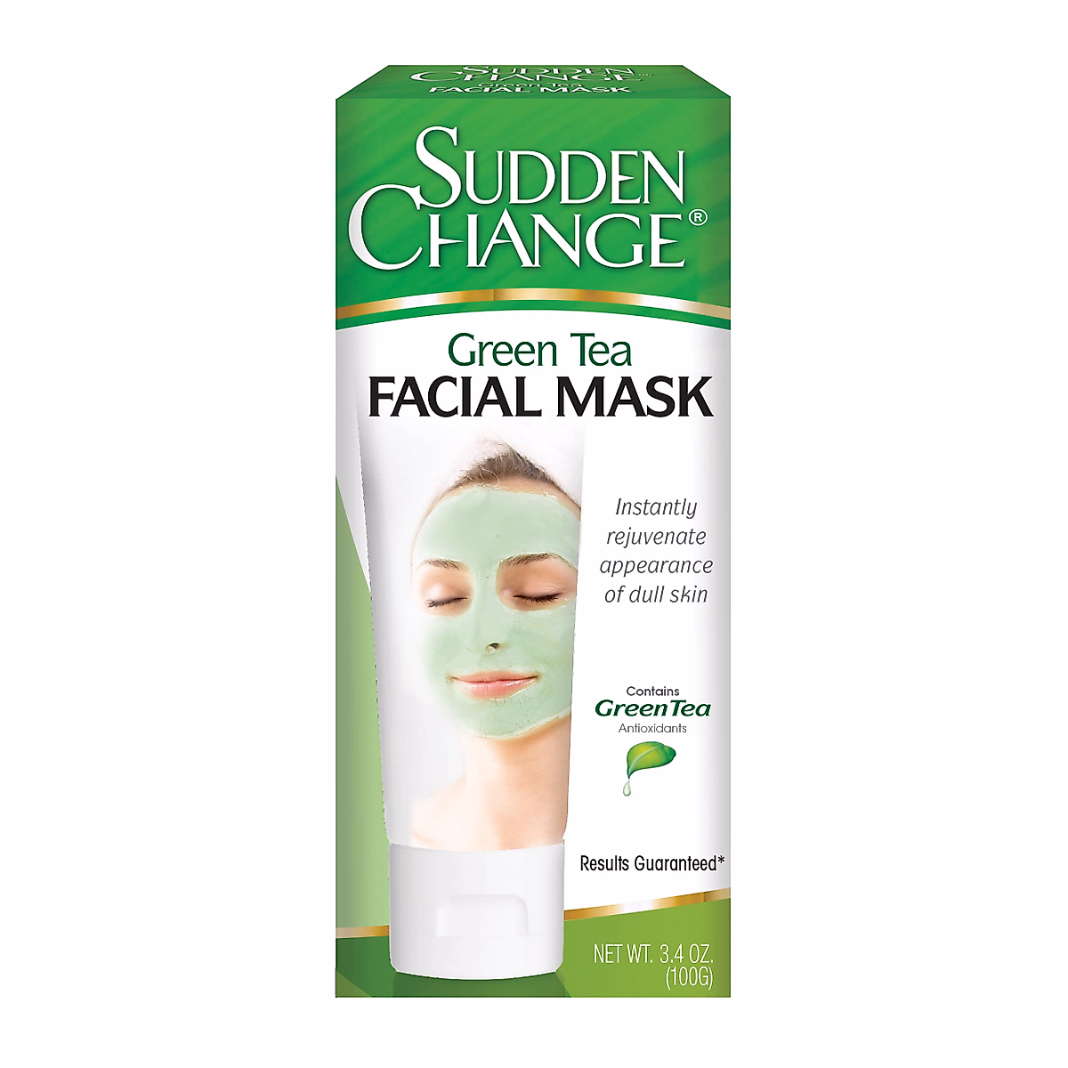 Sudden Change Green Tea Facial Mask – Diminish Wrinkles, Puffiness & More - Improve Texture, Purify Pores & Remove Excess Oil – Made with Antioxidants - Cooling Sensation for Relaxation (3.4 oz)