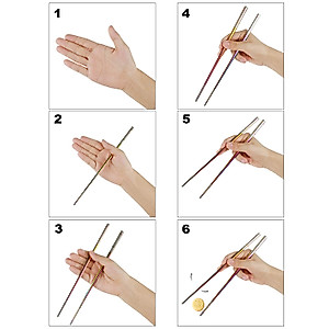 loopki Stainless Steel Chopsticks, Metal Chopsticks Set with Case, 4-Pairs Reusable Chopsticks Set Classic Natural Metal Chop Sticks Dishwasher Safe