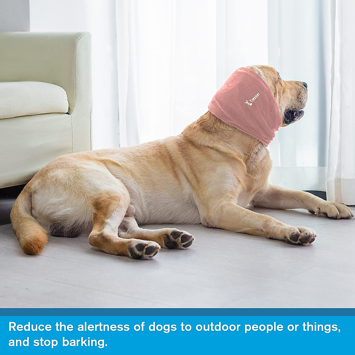 Dog Hoodie, Soft Snoods for Dogs, Breathable Dog Head Wrap Ear Cover for Anxiety Relief and Calming, Ear Wraps for Dogs Reduce Anxiety (Pink, M)