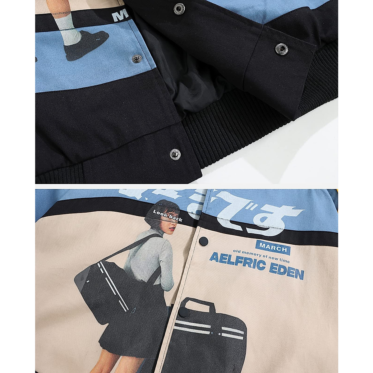 Aelfric Eden Men's Varsity Jacket Harajuku Vintage Graphic Baseball Jacket Unisex Coats Streetwear