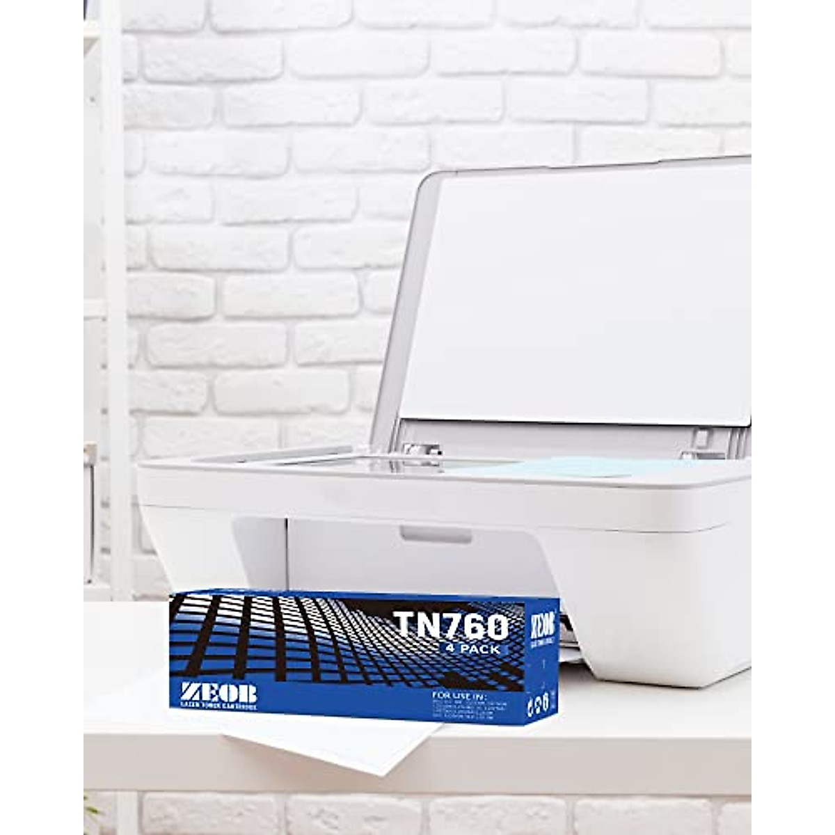 TN760 12000 Pages 4 Packs Toner Cartridge Replacement with Chip for Brother TN-730 TN-760 Black High Yield for DCP-L2550DW HLL2395DW MFCL2710DW MFC-L2750DW Printer