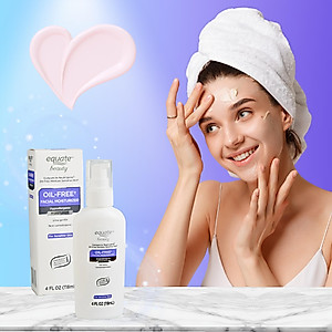 Equate Beauty Oil Free Moisture Daily Hydrating Facial Moisturizer & Neck Cream with Glycerin - Fast Absorbing Ultra Gentle Lightweight Face Lotion 4 fl. oz (Pack of 1)