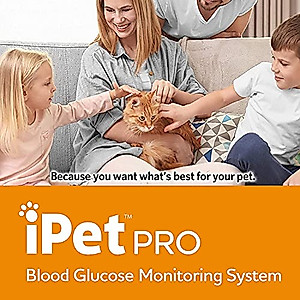 iPet PRO Blood Glucose Monitoring System Designed for Dogs & Cats| Includes Meter, 2 AA Batteries, User Guide, Log Book, 25 Test Strips, Control Solution, Lancing Device, 30 28G Lancets, Carrying Case