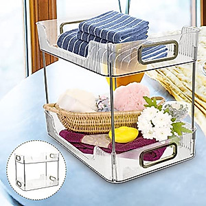 Cabilock Bathroom Organizer Countertop Shelf Bracket Bathroom Shelf Tiered Vanity Shelf Organizer Holder 2-Tier Versatile Kitchen Rack Bathroom Organizer Countertop Shelf Bracket