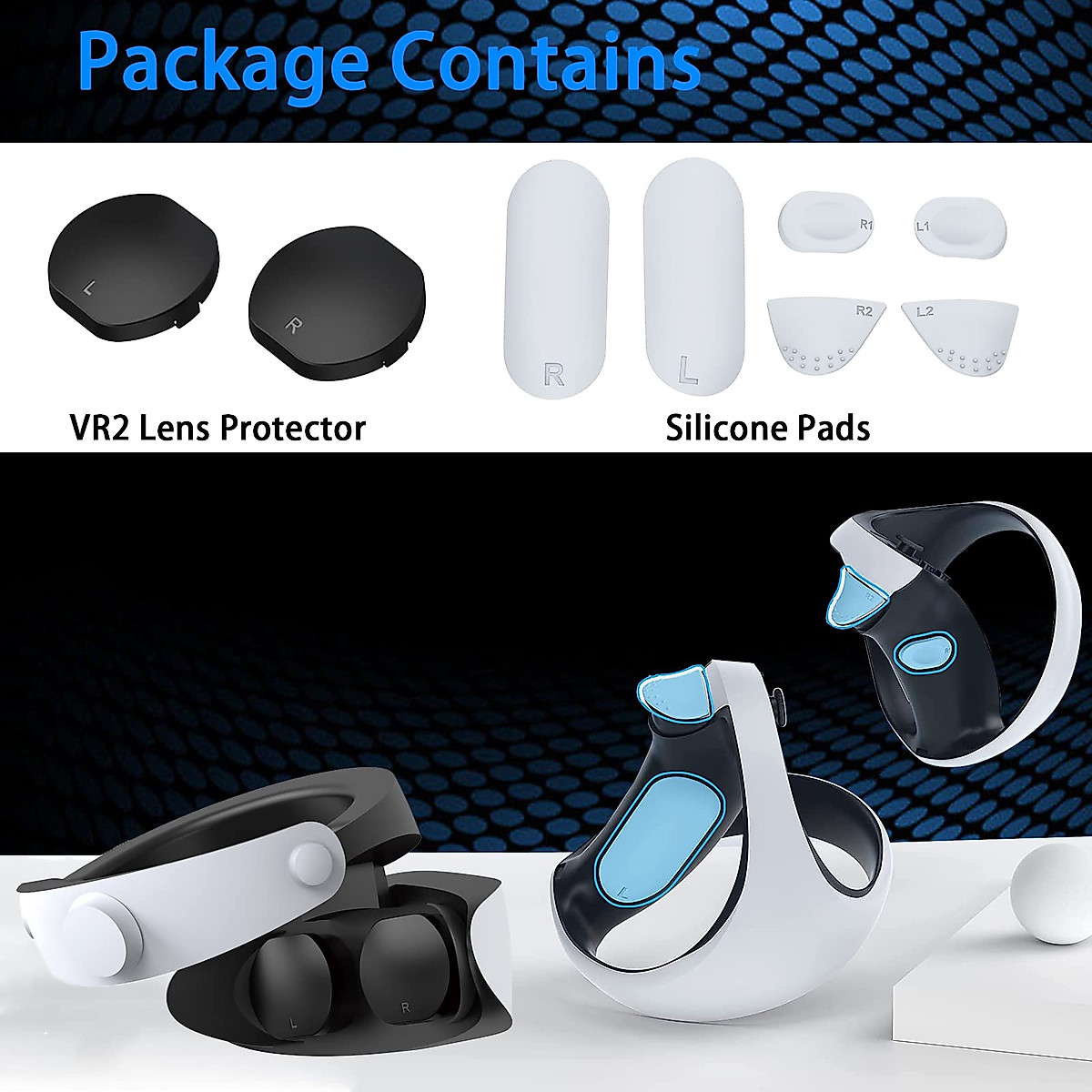 Babaliya Game Controller Silicone Pad, Anti-dust Cover for PS VR2 Lens, Accessories Kit Compatible with Playstation VR2, Anti-Sweat, Non-Slip, Easy to Install, Precise Cut1