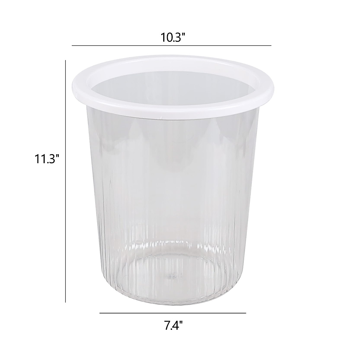 AnnkkyUS 4 Pack 2.5 Gallon Clear Trash Can, Round Plastic Wastebasket
