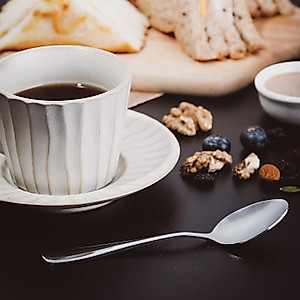 Mini Dessert Spoons Set of 6 PCS,Food Grade Stainless Steel,5.43 Inches,Rust Resistant,Sturdy and Durable,Mirror Polish,Silver,Dishwasher Safe.