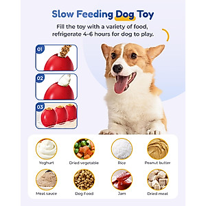 Treat Dispensing Dog Toys, Interactive Dog Toys Dog Puzzle Slow Feeder Chew Toys for Large Dogs, Dog Toy for Aggressive Chewers