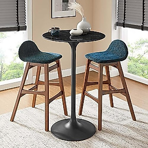 Modway Lippa Round Artificial Marble 28" Bar Table, Black Black