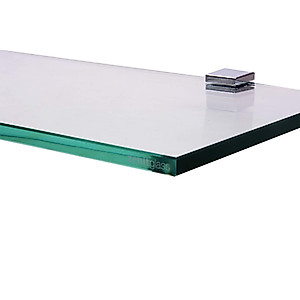 zenit glass | Rectangle Floating Shelf Glass | Tempered Clear Glass | Home Decor Organizer Shelf for Bedroom, Living, Kitchen, Bathroom, Office | 24 x 6”