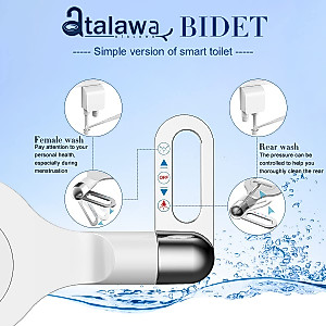 2 Pack Bidet Toilet Seat Attachment Ultra Slim Bidet With Self Cleaning Dual Nozzle Adjustable Water Non Electric Bidet Fresh Water Spray for Sanitary and Feminine Wash