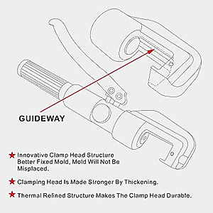 AMZCNC Hydraulic Wire Battery Cable Lug Terminal Crimper Crimping Tool 12 AWG to 00 (2/0) Electrical Terminal Wire Crimping Plier Kit,Marked with AWG