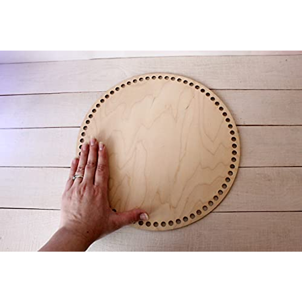 Wooden basket base 12 inch round bottom for crochet wicker craft supplies 30 cm