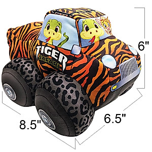 ArtCreativity Safari Plush Monster Truck, 8 Inch Big Monster Truck Stuffed Toy, Cool Animal-Themed Design, Soft Car Toys for Toddlers Car Stuffed Animal, Car Plush for Boys and Girls, Great Gift Idea