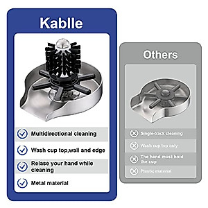 Glass Rinser, Metal Cup Rinser With Brush, Self-cleaning Rinser, Multi-azimuthfor Cleaner for Cups, Kitchen Sink Glass Rinser, Kitchen Sink Accessories,(Upgraded) Brushed Nickel Kablle B1001