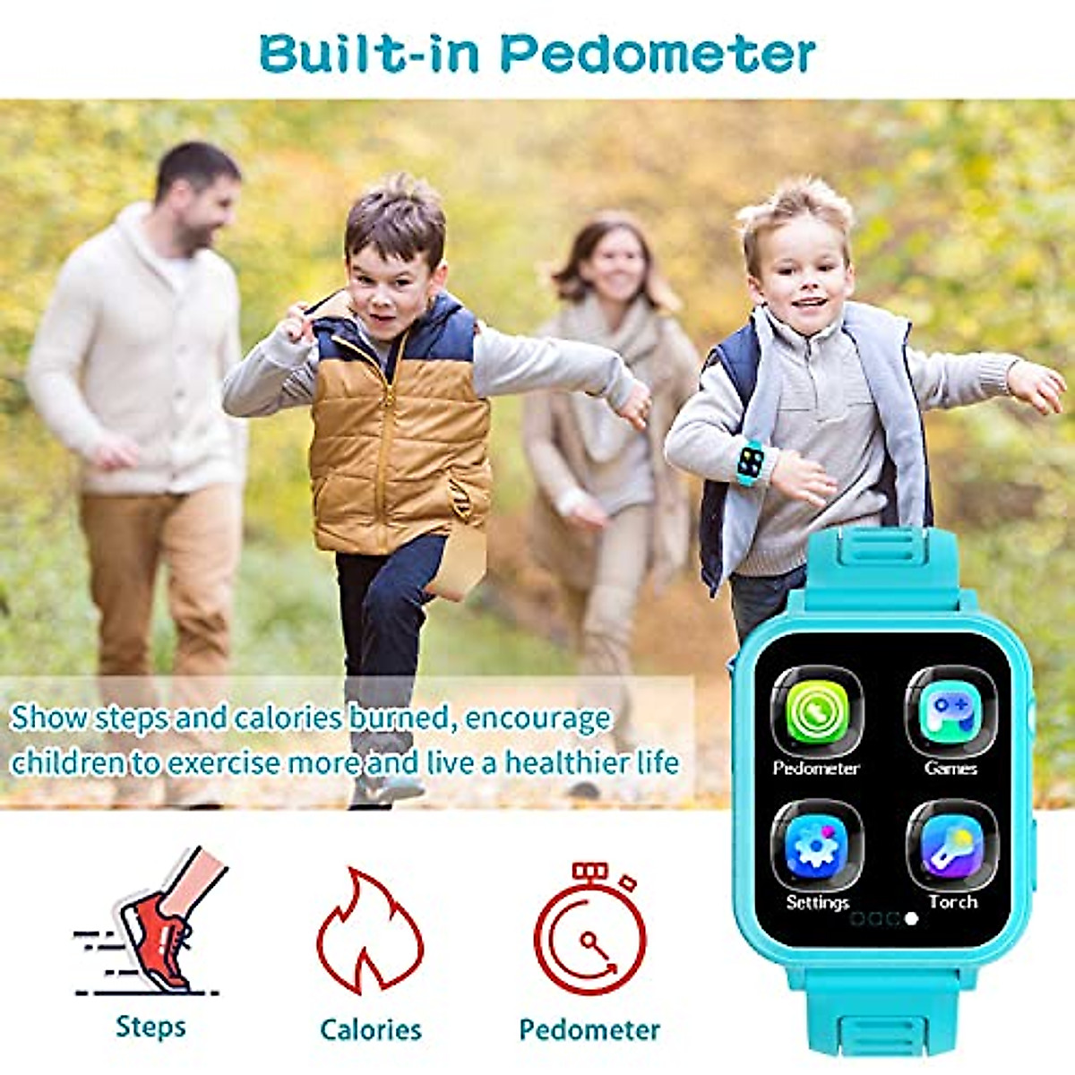 METYYP Kids Smart Watches for Kids with 24 Games,Camera Music Player Pedometer Alarm Clock 12/24,Kids Watch Toys for 3-12 Years Old