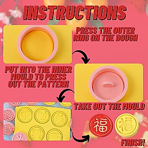 Crethinkaty 10Pcs Chinese New Year Cookie Cutters 3D Chinese Style Biscuit Mold Fondant Molds Celebrate Chinese New Year Bakeware Tool