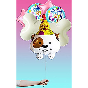 Dog Birthday Party Supplies Balloons | Perfect Puppy Bone Decorations for Lets Pawty, Woof, Birthday or Pet Adoption Parties | Mylar Foil Pet Themed Balloon Decor for Boy or Girl Dogs