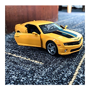 TGRCM-CZ 1/36 Scale Chevrolet Camaro Casting Car Model, Camaro Bumblebee Zinc Alloy Toy Car for Kids, Pull Back Vehicles Toy Car for Toddlers Kids Boys Girls Gift (Yellow)