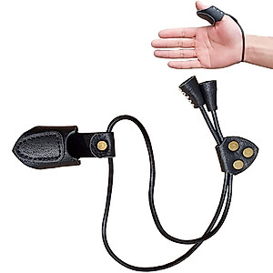 NATUMER Archery Thumb Ring Handmade Finger Protector Thumb Guard for Outdoor Shooting Accessories Finger Tab (Black)