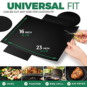 Oven Liners for Bottom Rack of Gas Electric Oven - 4X Large Nonstick Oven Liners - Heavy Duty Reusable Oven Floor Protector Liner - Oven Bottom Mat