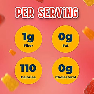 MaryRuth's Gummy Bears Snacks | Delicious Gummies with Electrolytes and Fiber | Gummy Candy Made with Organic Cane Sugar | Variety Pack | Vegan | Gluten Free | Non-GMO | Family Size | 240g