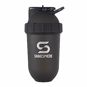 SHAKESPHERE Tumbler: Protein Shaker Bottle and Smoothie Cup, 24 oz - Bladeless Blender Cup Purees Raw Fruit with No Blending Ball - Drink Powder Mix Shake Mixer for Pre Workout, Gym (Frosted White)