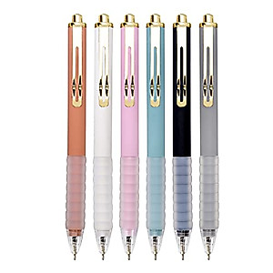 Linbsunne Black Ballpoint Pens Medium Point 1mm Work Pen with Super Soft Grip Ball Point Pen for Men Women Retractable Office Pens (6-count pen + 3 refills)