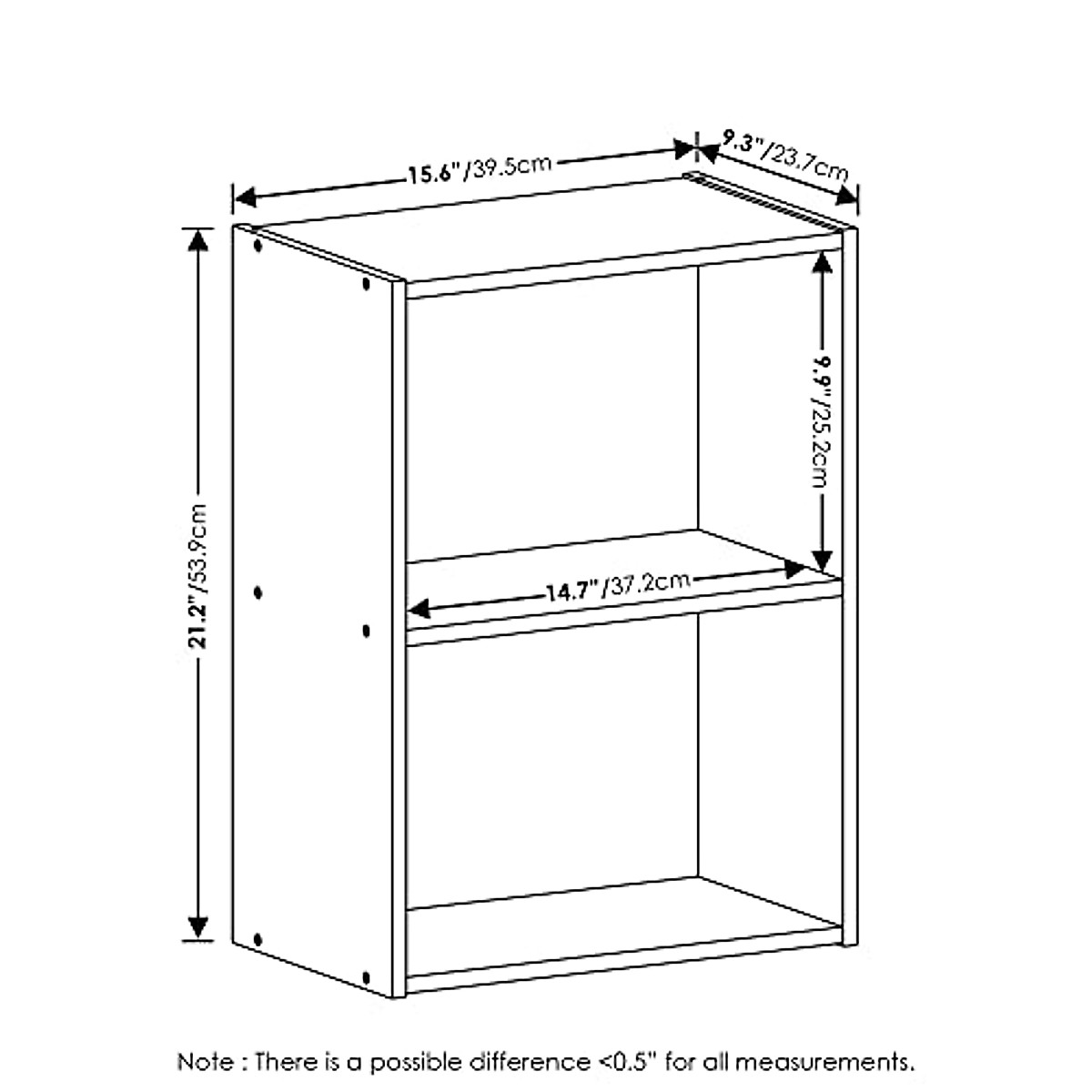 Furinno Luder Bookcase / Book / Storage, 2-Tier, Pink/White