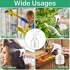 Worldity 24 Pcs Empty Plastic Spray Bottles 8oz, Spray Bottles, Mini Spray Bottles with Measurement Adjustable Nozzle, Refillable Spray Bottles for Hair Plant Kitchen Bath, White