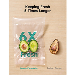 HiCOZY Vacuum Sealer Bags for Food, 6 Pack 8”x8.3’ Rolls for Custom Fit Airtight Food Storage, BPA Free for Meal Prep or Sous Vide Cooking, Safe to Microwave, Dishwasher, Boil, or Freeze