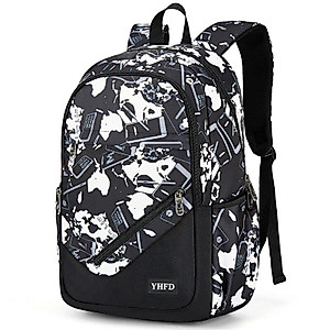 YHFD Boys' school backpacks, primary and secondary school backpacks, children's backpacks, tutoring bags, and pencil boxes (Technology Grey)